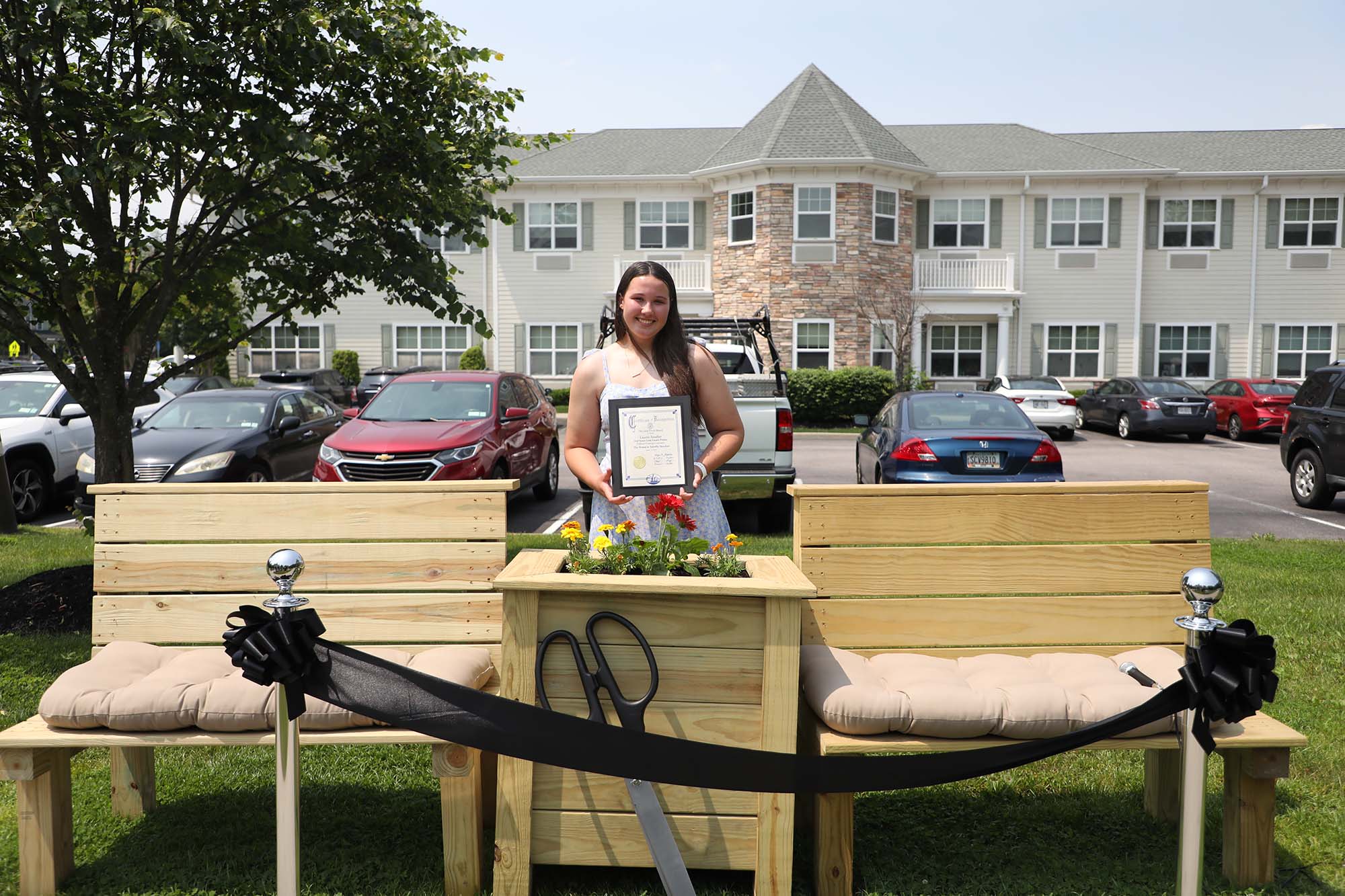 Suffolk girl scout donates custom-made benches for seniors at The ...
